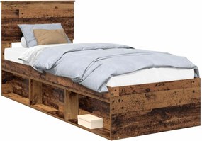 Rám postele s čelo Staré dřevo 75 x 190 cm Masivní borové dřevo 3410670