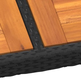 Zahradní stůl 200x150x75 cm akáciové dřevo a polyratan černý,  310590