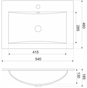 Novoterm Zápustné keramické umyvadlo NV-KR-530, bílé