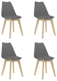 Jídelní židle 4 ks šedé plast 244786