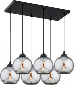 Brilagi - Lustr na lanku DIOR 6xE27/60W/230V černá/kouřová šedá