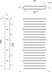 Sapho Manisa otopné těleso 600 x 1328 mm chrom IZ111