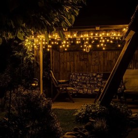 Easy Fix venkovní LED rampouchy, světelné, 300 × 50 cm, teple bílá s FLASH, 114 diod, černý kabel, IP67, prodlužovací
