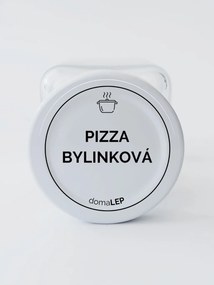 Samolepka na kořenky PIZZA BYLINKOVÁ průhledná 5 cm tučné písmo