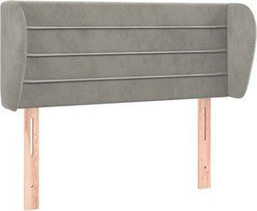 Čelo postele typu ušák světle šedé 83x23x78/88 cm samet 3117314