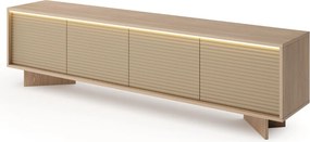Široká TV skříňka Semi E 204 cm 4D LED cappuccino bolivar přírodní
