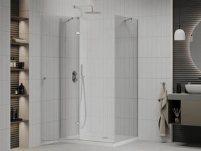 Mexen Roma sprchový kout 90 x 70 cm, 6mm sklo, chromový profil-čiré sklo + slim sprchová vanička 5cm, 854-090-070-01-00-4010