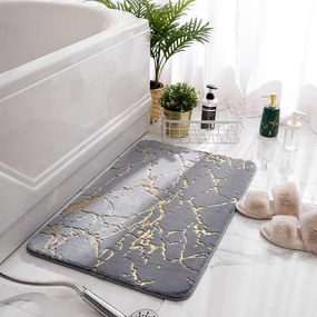 Protiskluzová koupelnová předložka s mramorovým vzorem Barevná varianta: mramorová šedá, Rozměry: 50x80 cm