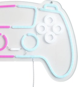 Neonová nástěnná lampa růžová s modrou včetně LED - Controller