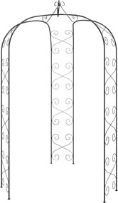 Zahradní oblouk černý Ø180 x 255 cm ocel 319351