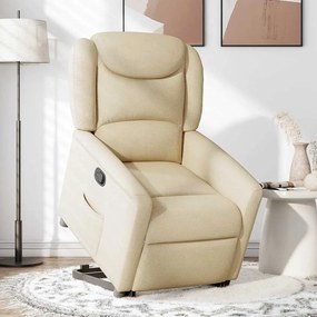 Zvedací polohovací křeslo krémové textil 3303202