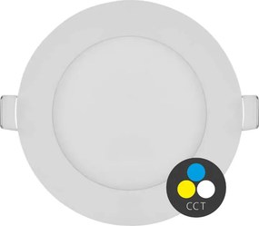 T-LED Bílý vestavný LED panel kulatý 120mm 6W 24V CCT 102200
