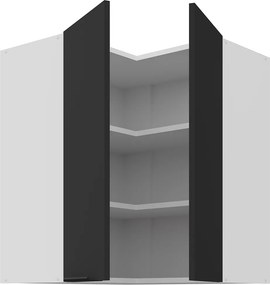 ARIA bc | horní kuchyňská skříňka 60x60 GN-72 2F (90°) rohová s policemi | 60x60 cm | bílá/černá