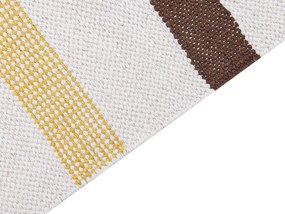 Bavlněný koberec 80x 150 cm hnědý/ béžový HISARLI Beliani