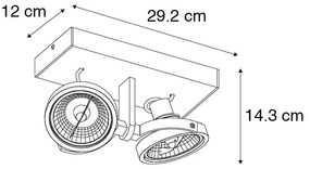 Moderní bodové světlo černé 2-světlo - Master 111