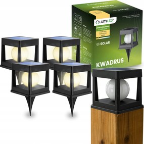 4x Solární Lampa na plotový sloupek Zahradní Led zapichovací lampa Kula