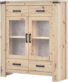 XXXLutz VYSOKÁ KOMODA, barvy břidlice, dub artisan, 125/146/40 cm Hom`in - Vysoké komody - 000552062303
