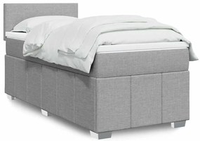 Box spring postel s matrací světle šedá 80 x 200 cm textil 3286888