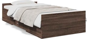 Rám postele se zásuvkami hnědý dub 75 x 190 cm kompozitní dřevo 3280355