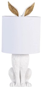 Bílá stolní lampa králík s bílým stínidlem Rabbi - Ø 20*45 cm E27/max 1*60W