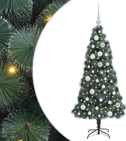 Umělý osvětlený vánoční stromeček s sadou koulí Zelená 120 cm 3396144