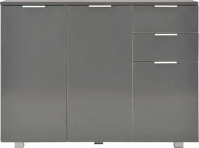 Příborník šedý s vysokým leskem 107x35x80,5 cm 283720