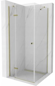 Mexen Roma sprchový kout s otočnými dveřmi 70 x 70 cm, Průhledné, Zlatá - 854-070-070-50-00
