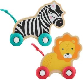 Mattel Fisher Price dřevěná postrkovací lev a zebra / od 6 měsíců