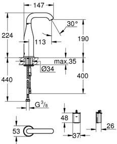 GROHE 36446000 - Infra elektronická baterie ESSENCE E lesklý chrom