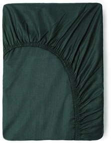 Olivově zelené bavlněné elastické prostěradlo Good Morning, 160 x 200 cm