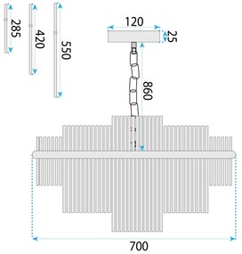 Toolight Designové osvětlení Crystal APP1654-8CP