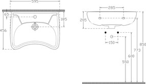 Isvea Sapho Keramické umyvadlo 59 x 45,5 cm Disabled 10TP60060 (3001)