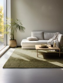 Hanse Home, Kusový koberec Bouclé Jute 105977 Jungle Green, 80x150, zelená, chodba / předsíň