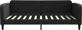 Válenda s přistýlkou černá 100 x 200 cm textil 3196823