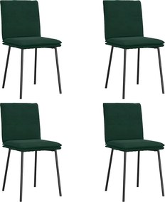 Jídelní židle 4 ks tmavě zelené samet 3315346