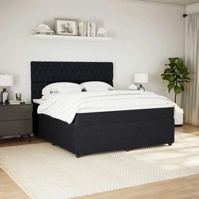 Box spring postel s matrací černá 180x200 cm samet 3294714