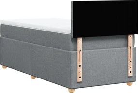 Box spring postel s matrací světle šedá 90x190 cm textil 3286528