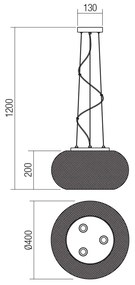 Smarter 01-3140 závěsné svítidlo Croket, matně zlaté, 3xE27, ø40cm