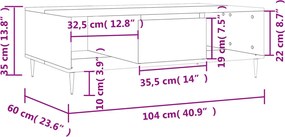 vidaXL Konferenční stolek 104 x 60 x 35 cm kompozitní dřevo [827078] Barva: Bílá