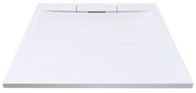 Mereo Čtvercová sprchová vanička s hranatým krytem sif., 90x90x3 cm, vč. sif., bez nožiček, litý mramor - CV35KS