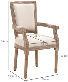 Goleto Jídelní židle ve francouzském stylu Viola | krémová