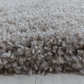 Ayyildiz, Kusový koberec Fluffy Shaggy 3500 beige kruh, 200x200 (průměr) kruh, béžová, ložnice