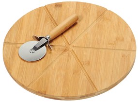 Prkénko na krájení a servírování pizzy + kráječ Amanda, (fi) 32 cm