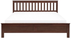 Dřevěná postel 180 x 200 cm tmavé dřevo MAYENNE Beliani