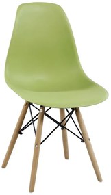 Jídelní židle MODENA II plast olivově zelený, masiv buk, kov černý lak