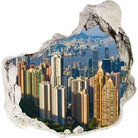 Wallmuralia Fototapeta díra na zeď 3D Hongkong panorama 75x75 cm