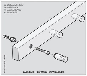 Věšák na kabáty ACCOLO broušený nerezový 60 cm ZACK