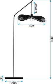 Toolight Toolight, podlahová lampa 1xE27 APP1829-1F, černá-hnědá, OSW-09319
