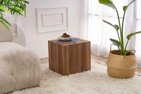 Designový odkládací stolek Taliesin 45 cm vzor ořech