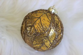Zlaté skleněné luxusní vánoční koule 3ks 10cm